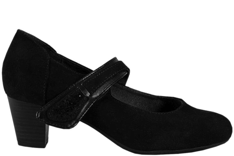 Køb JANA PUMPS I SORT TEKSTIL MED VELCROREM Her - Salg af Pumps