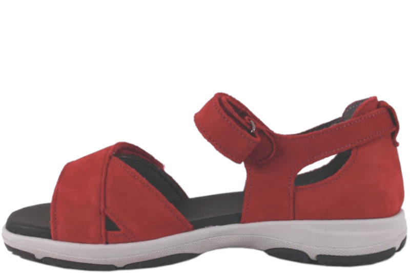 Køb NEW FEET RØD SANDAL I NUBUCK MED HÆLKAPPE Her - Salg af Sandaler ...